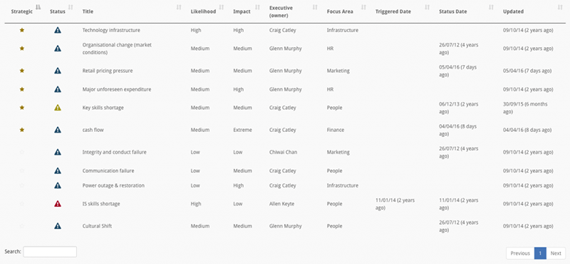 Risks Table - StrategyBlocks Help and User Guides